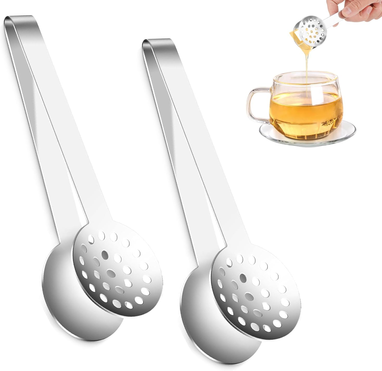 2 Pcs Stainless Steel Tea Bag Squeezer - Effective Tea Tool for Easy ...