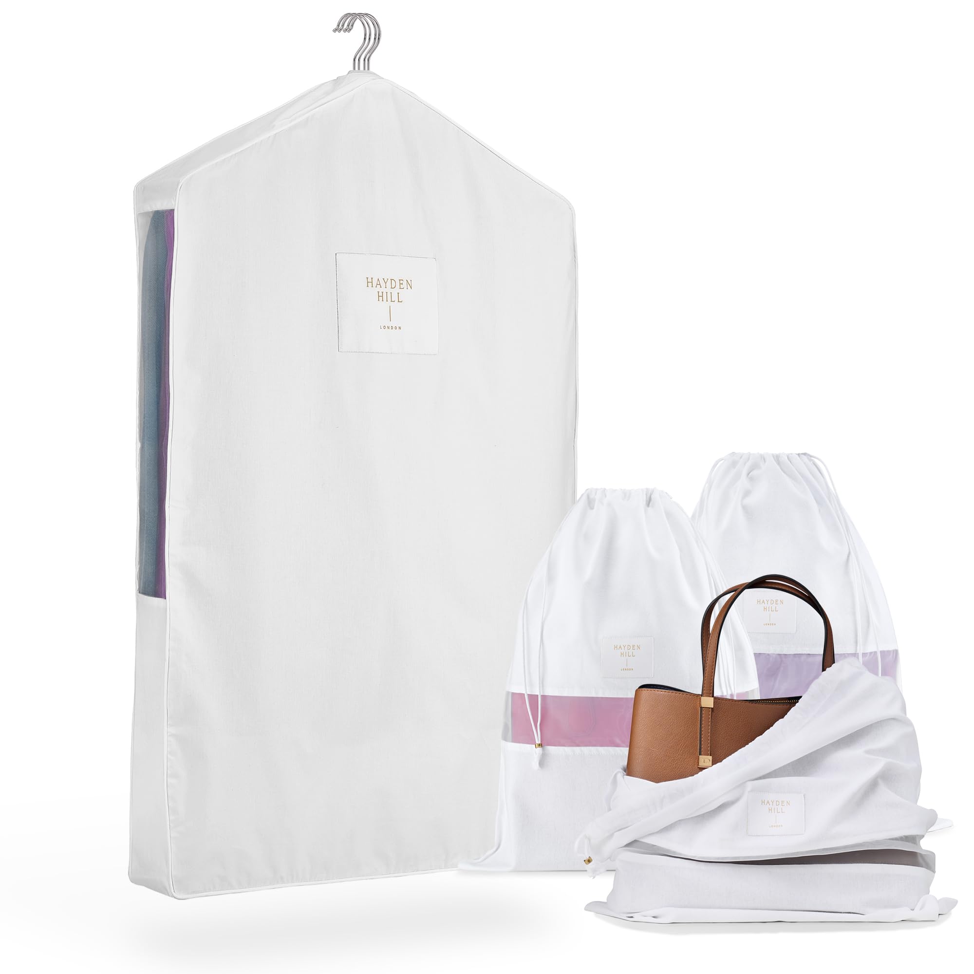 Amazon.com: Hayden Hill Luxury Organic Cotton Short Hanging Clothes Bag ...