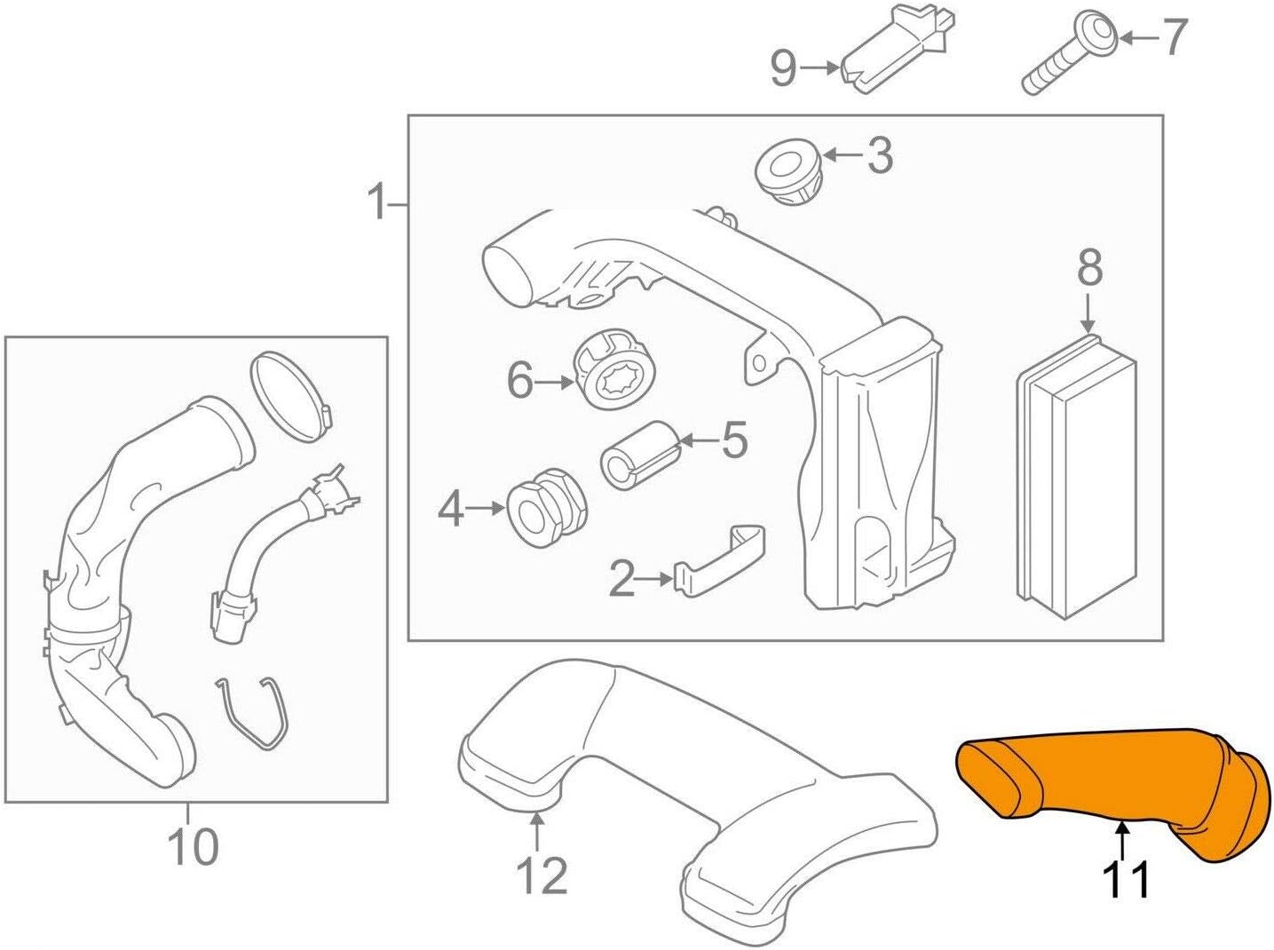 Amazon.com: GTV INVESTMENT X5 F15 Air Intake Duct 13718514007 Xdrive 25 ...