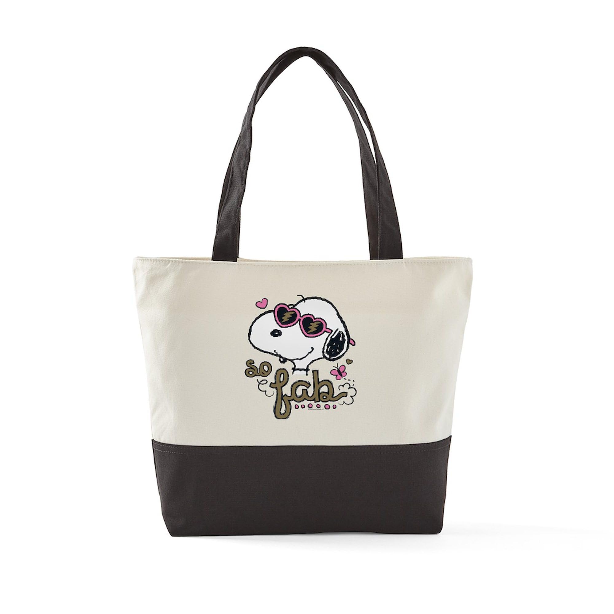 Amazon.com: CafePress Snoopy So Fab Canvas Tote Top Zipper Closure ...