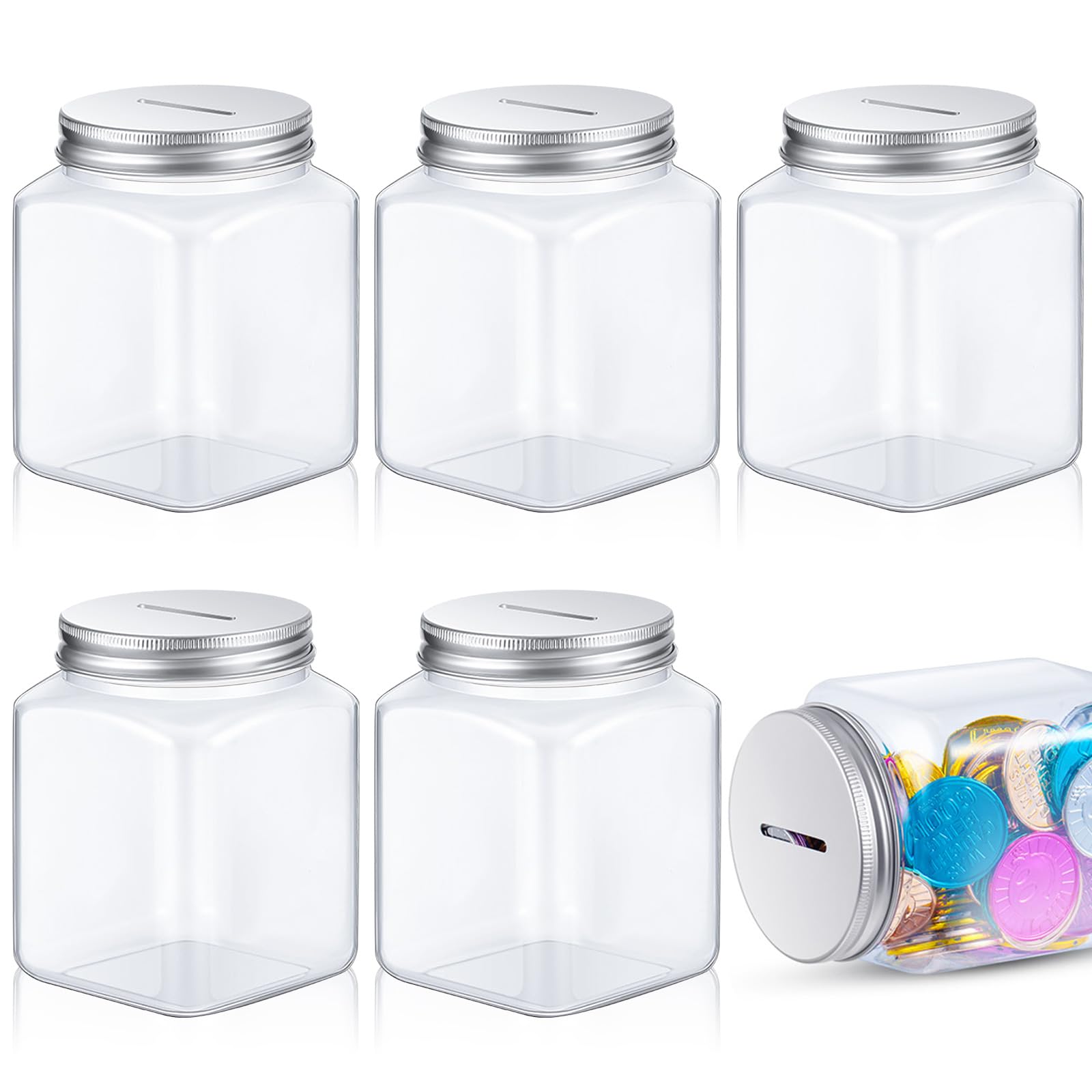 Amazon.com : Roowest 12 Pieces Coin Jars for Behavior Tokens Plastic ...