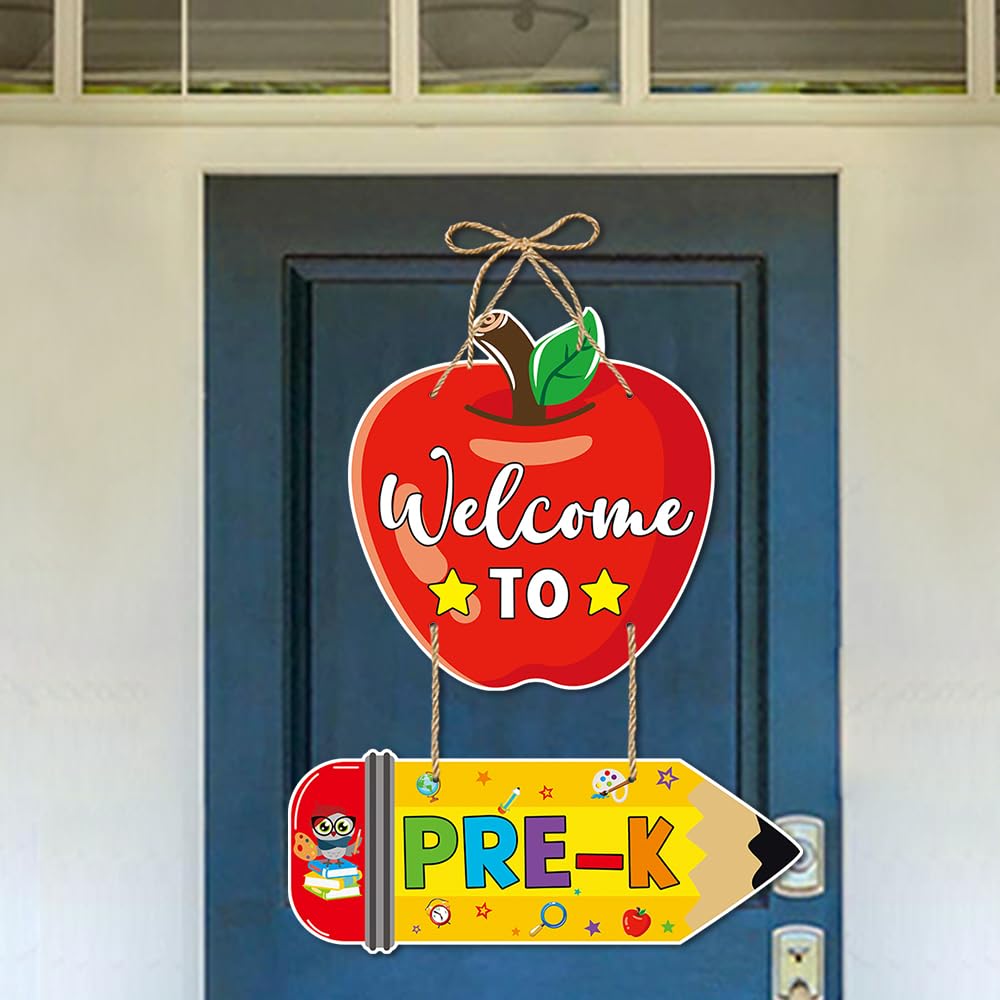 Amazon.com: Letreros de bienvenida a PRE-K para puerta, decoraciones de ...