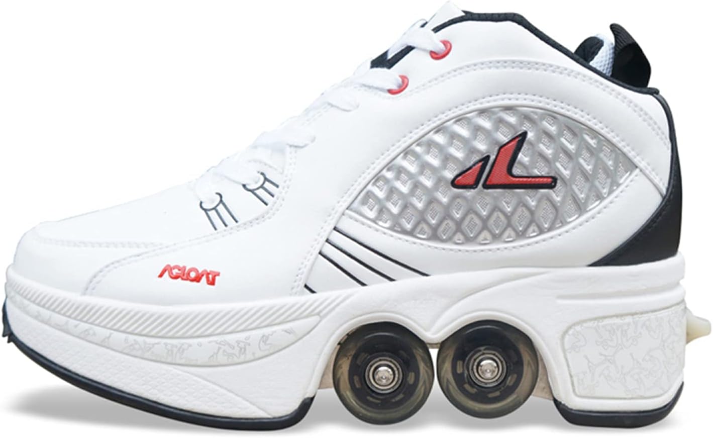 Amazon.com: NOLLY Roller Skate Shoes with 4 Wheels Inline Automatic ...