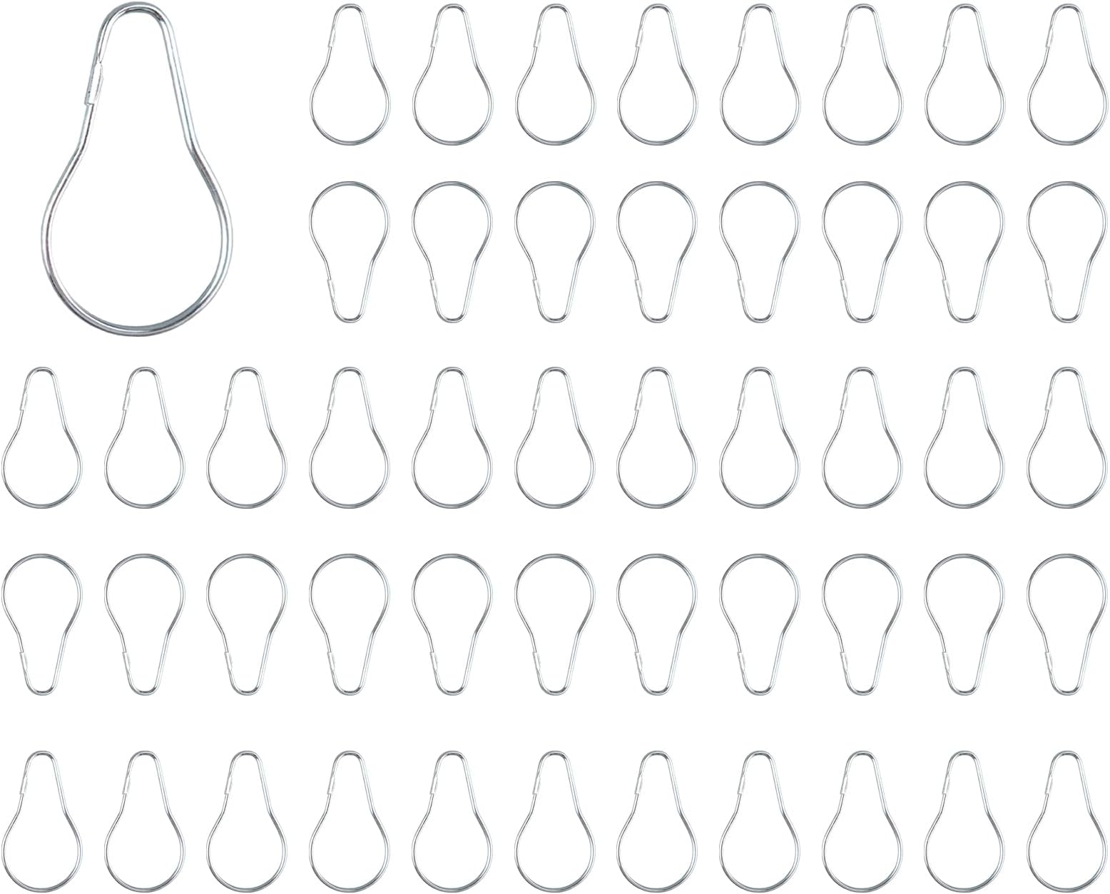 Amazon.com: 60 Pieces Metal Shower Curtain Hooks Hanging Shower Clips ...
