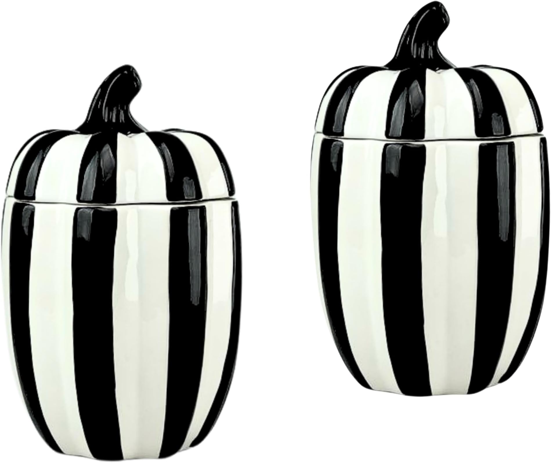 Amazon.com: 10 Strawberry Street Black & White Stripe Pumpkin Canister ...