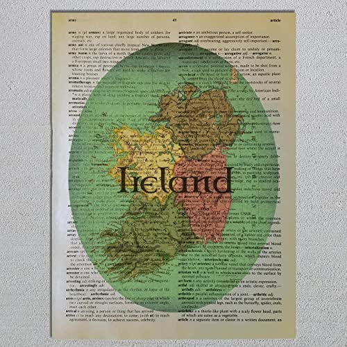 Amazon.com: Ireland Vintage Map 1837 Dictionary Page Art Print : Home ...
