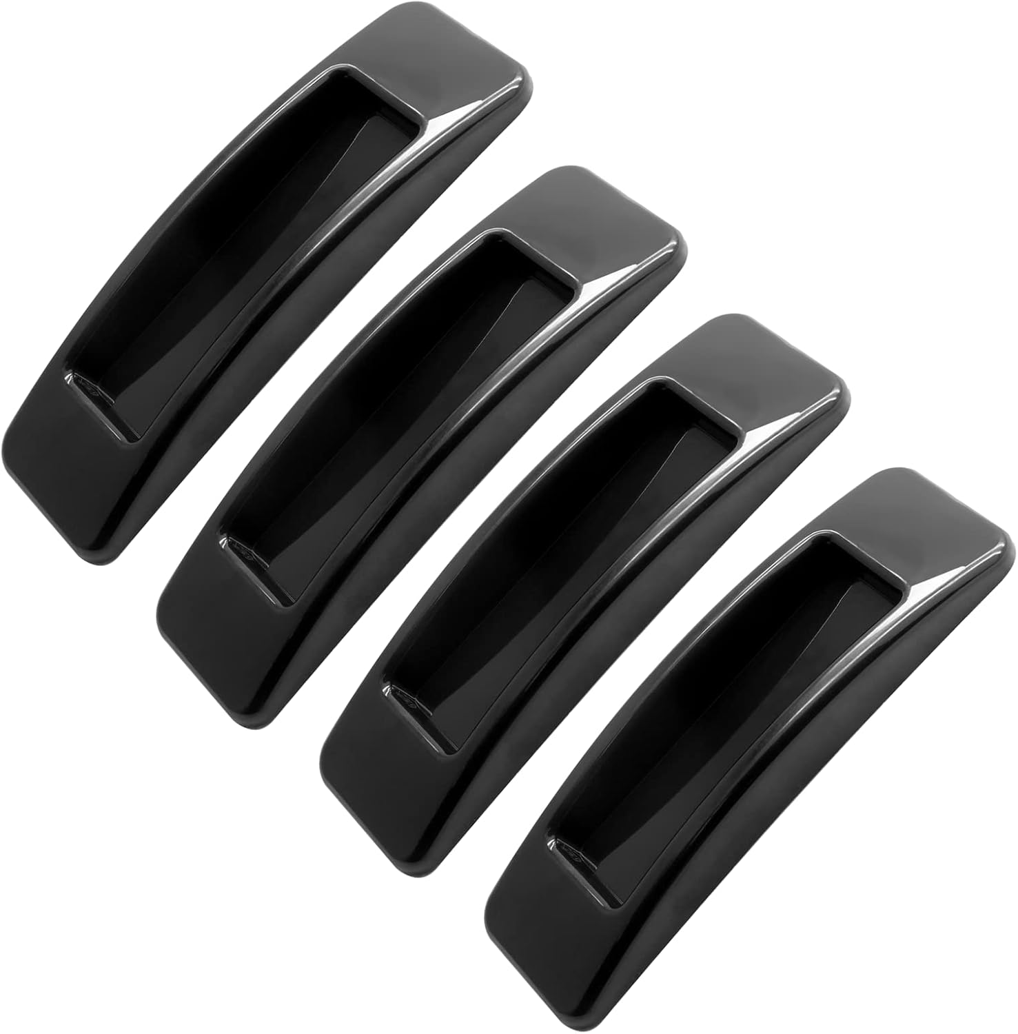 Rierdge Self-Stick Instant Cabinet Handle, 4 Pcs Black Drawer Knobs ...