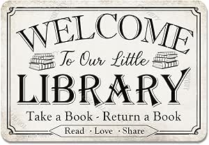 Amazon.com: Welcome To Our Little Library Front Door Outside Book Lover ...