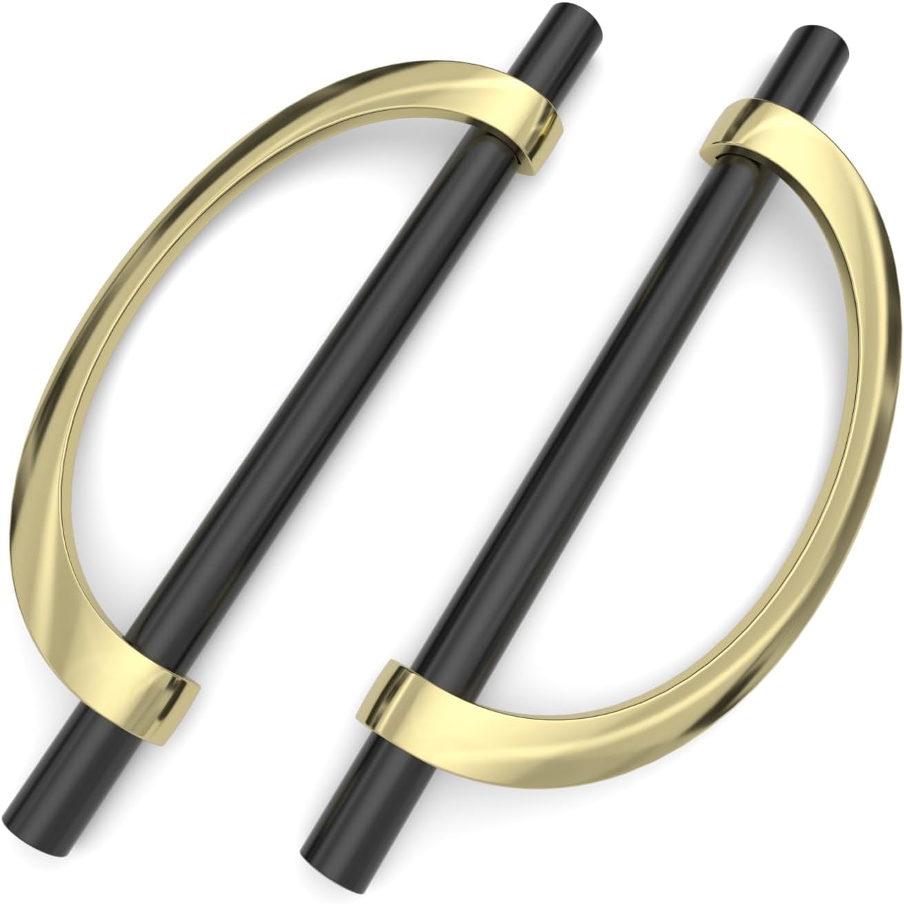 homdiy 12 Pack Black Gold Cabinet Pulls 5" Half Moon Kitchen Handles ...