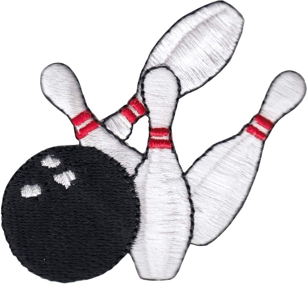 Amazon.com: Bowling Pins and Ball - Embroidered Iron on Patch : Arts ...