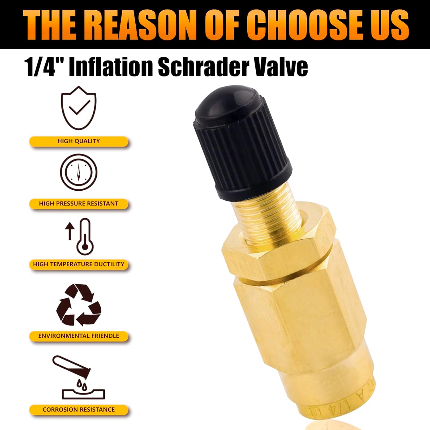 Adaptador de válvula Schrader de inflado de aire de 14 de pulgada con ...