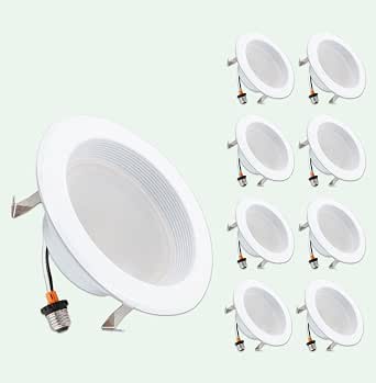 Sterl Lighting 8 Pack, 4 Inch Round Retrofit Recessed LED Downlight ...