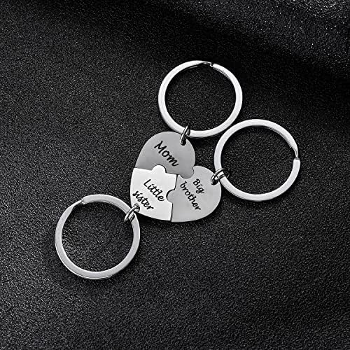BESPMOSP 3PCs Mom Big Brother Little Sister Keychain Mother Daughters ...