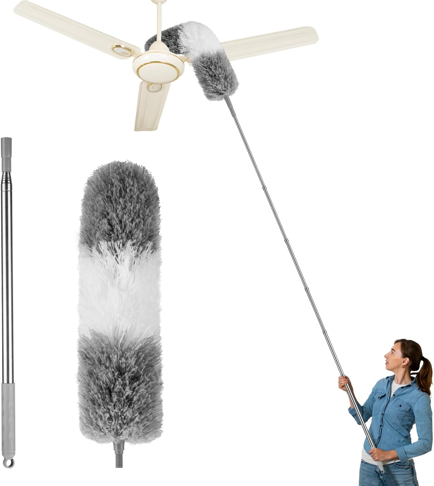 Amazon.com: 12 Pcs Microfiber Feather Duster Kit, Extendable Duster ...