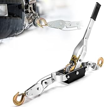 Amazon.com: Datanly 4 Ton Power Puller 2 Hook Ratchet Come Along Puller ...