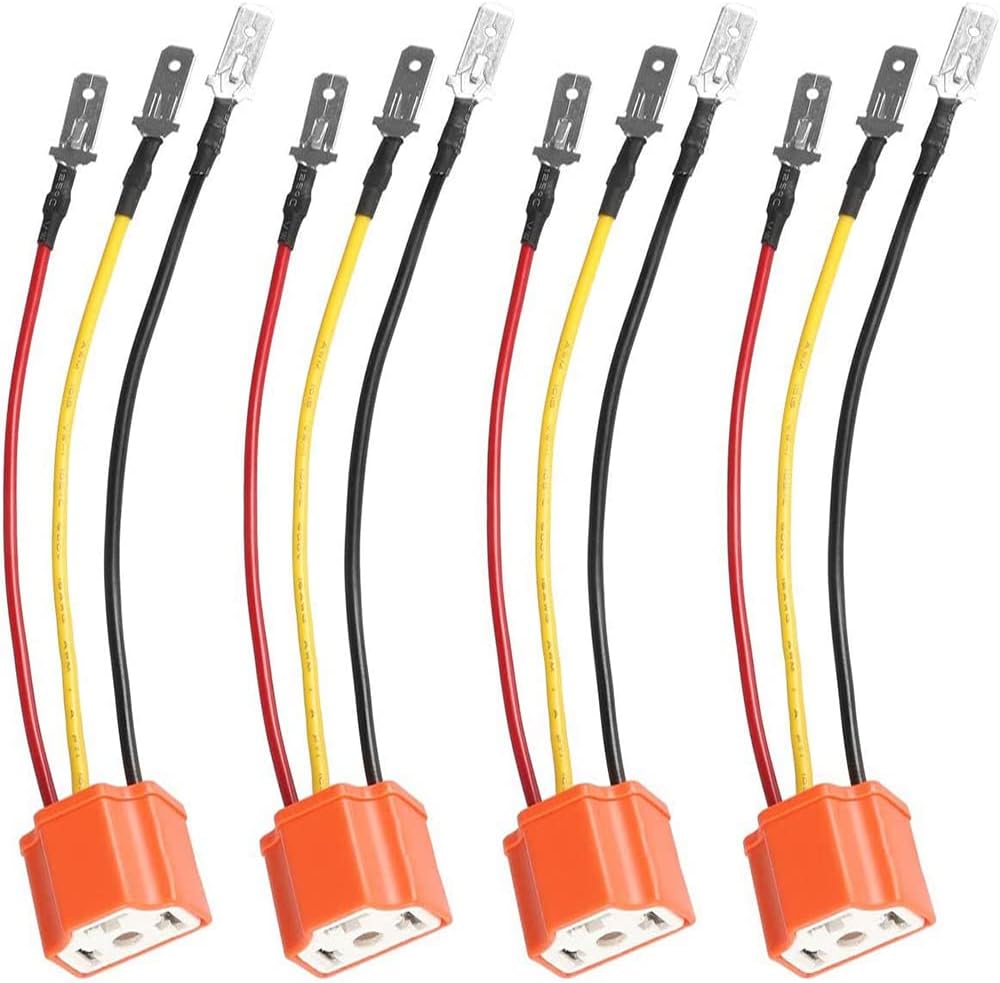 Amazon.com: OIIKI 4 Pack H4 9003 HB2 Wire Wiring Harness Sockets, H4 3 ...