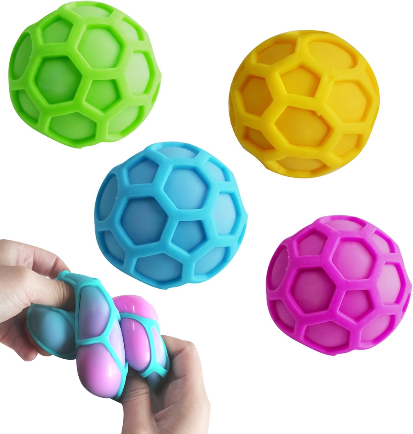 Amazon.com: 4PCS Honeycomb Mesh Soft Stress Balls|Taba Squishy Stress ...