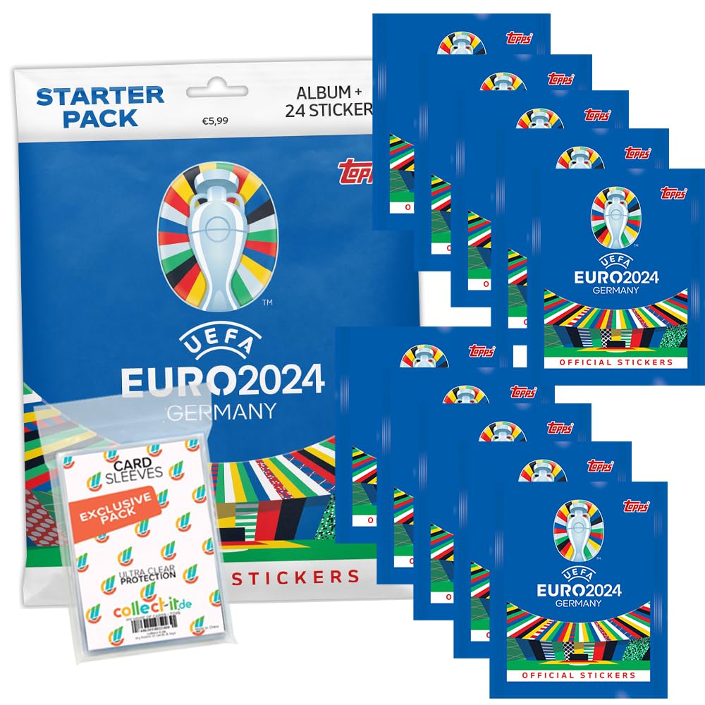 Bundel met UEFA Euro 2024 Germany - verzamelsticker - 1 starter + 10 ...