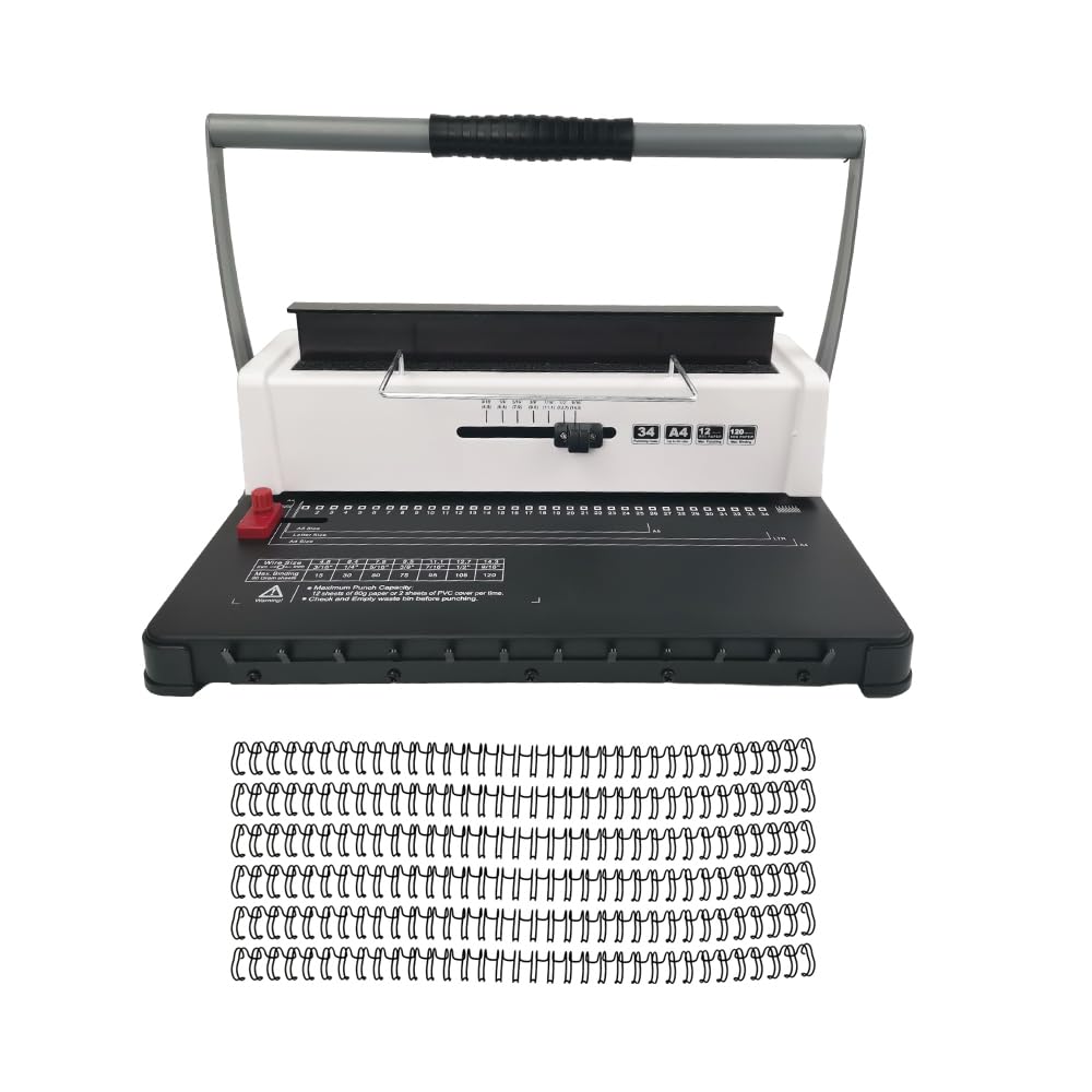 Amazon.com : Binding Machine,Wire Binding Machine 34 Hole,120 Sheets ...