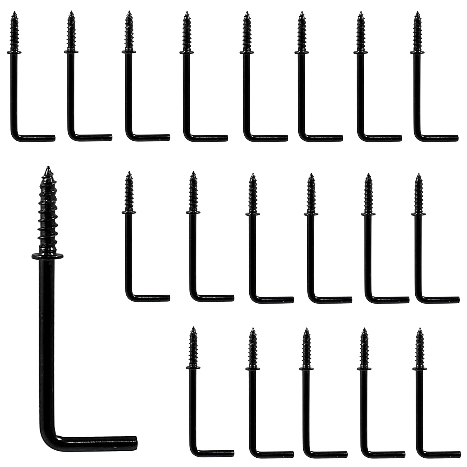 Amazon.com: Auvotuis 20Pcs L Screw Hooks 2 Inch, Metal L Shaped Hooks ...