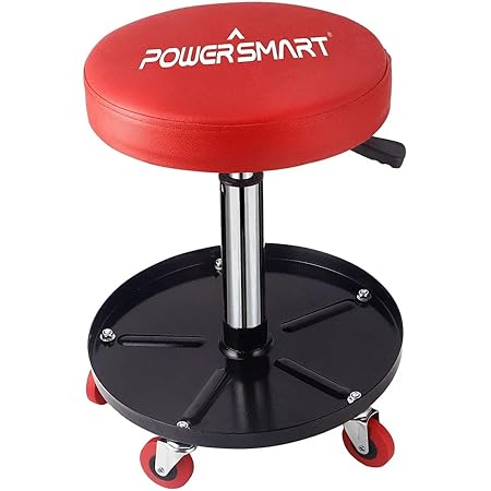 Amazon.com: VEVOR Rolling Garage Stool, 300LBS Capacity, Adjustable ...