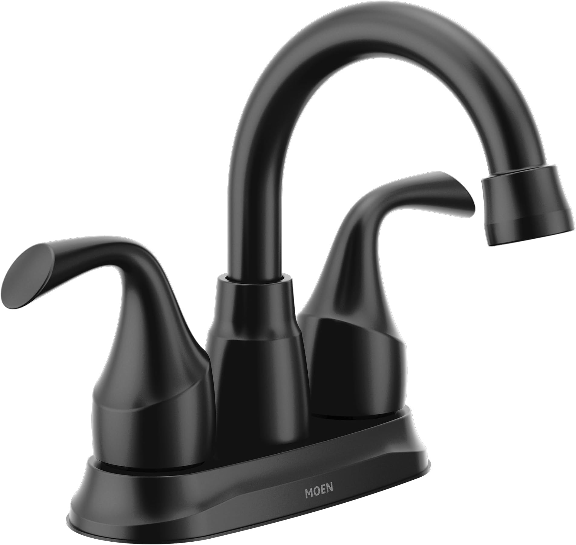 Moen Gibson Matte Black Two-Handle Centerset High Arc Modern Bathroom ...