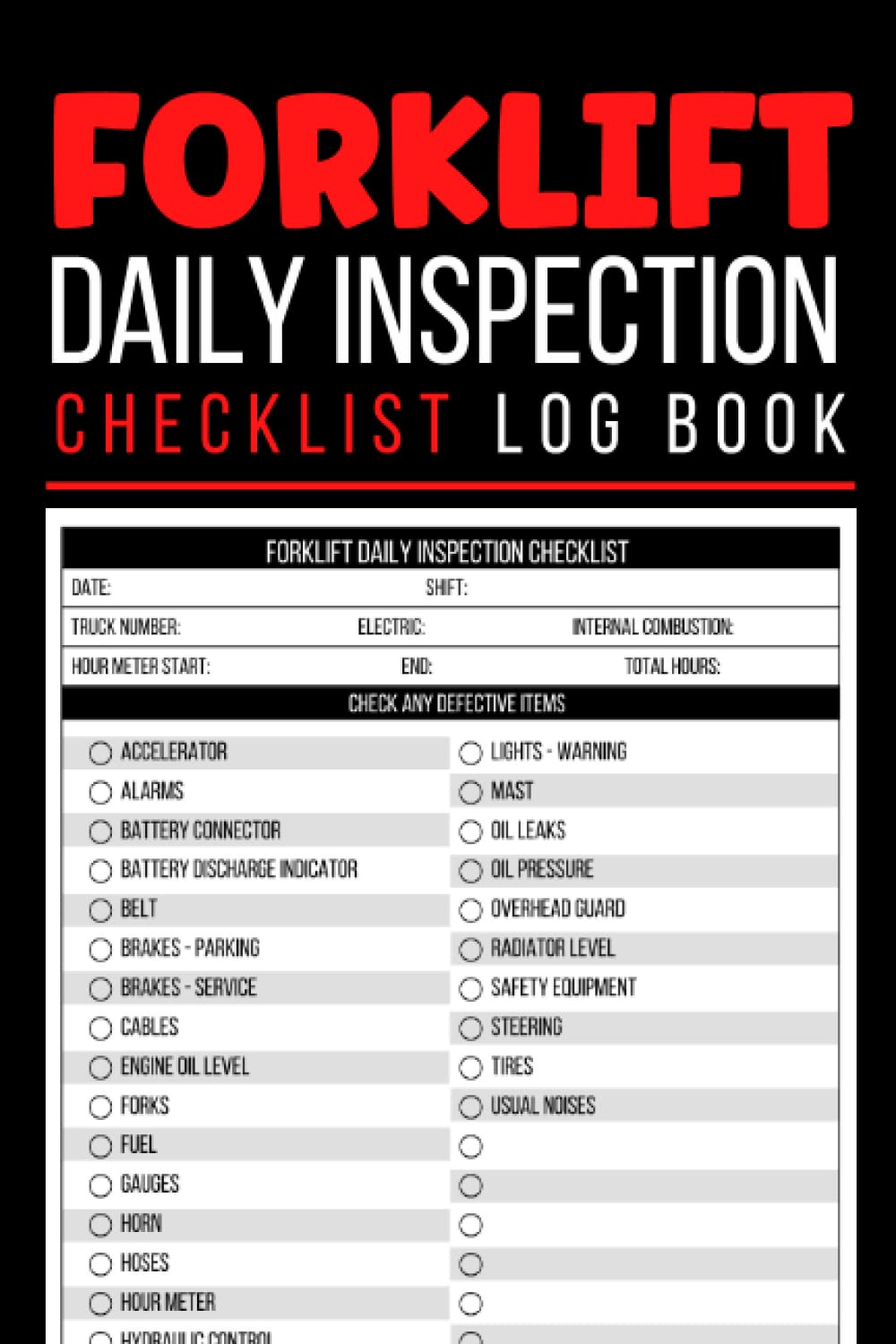 Buy Forklift Daily Inspection Checklist Log Book: Cute Simple Forklift ...