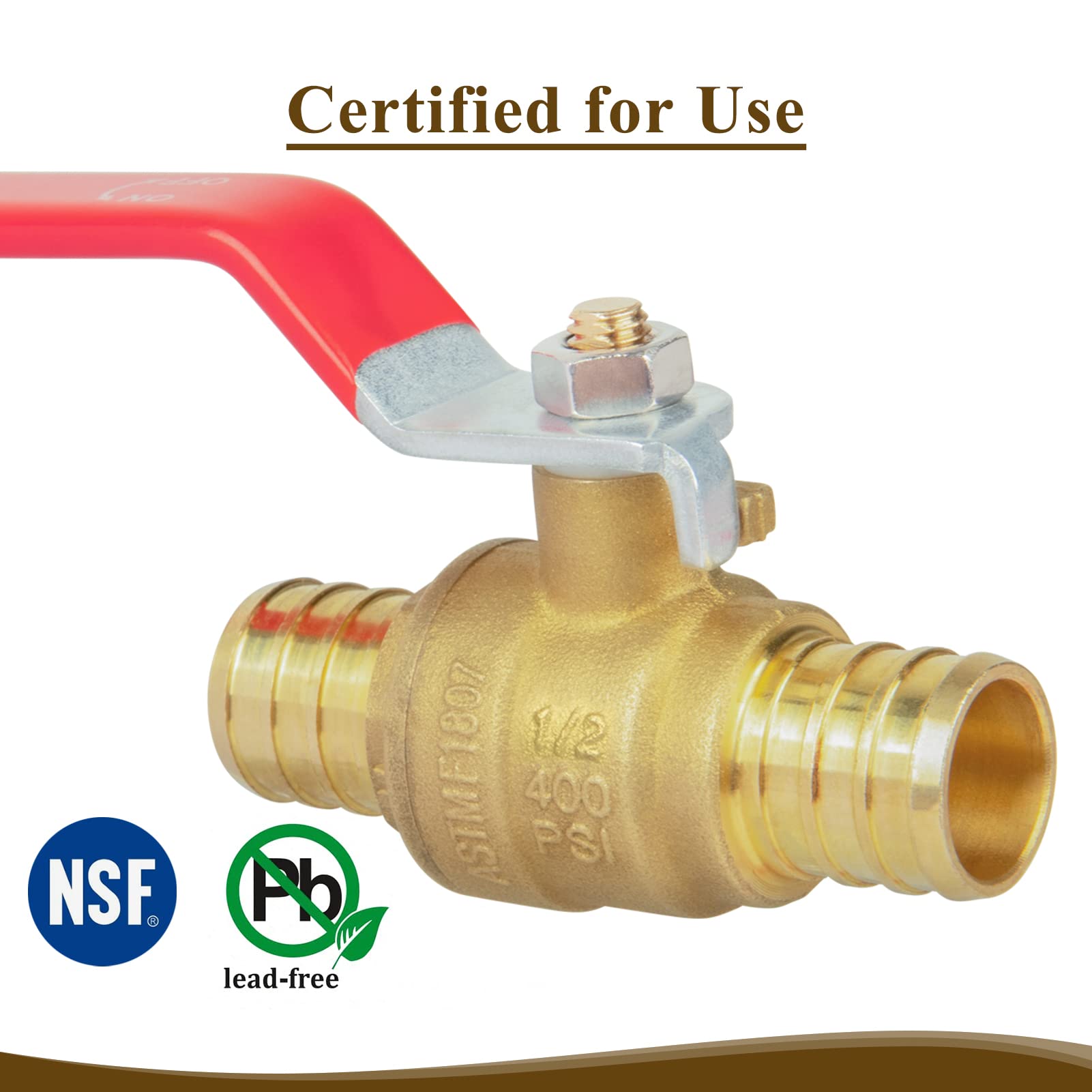 Snapklik.com : JUWO 1/2 Inch PEX Ball Valve, 2 Pack Pex Crimp Brass ...