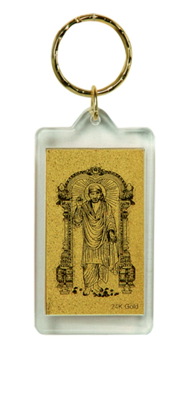 Parshwa Padmavati Gold Standing Sai Baba Keychain : Amazon.in: Fashion