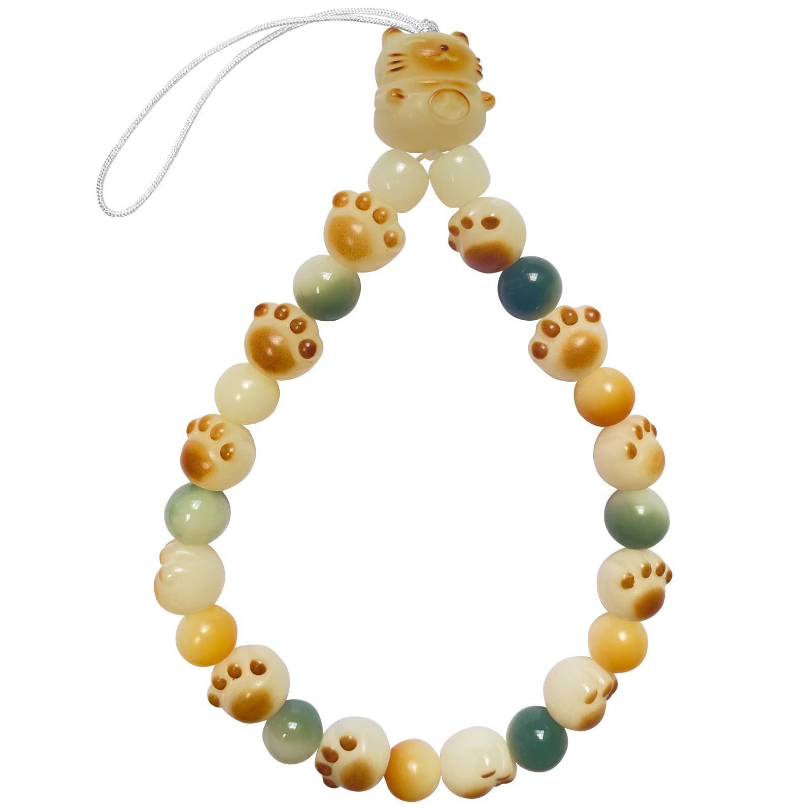 Amazon.com: Cat Phone Charm, Cat's Paw Beaded Phone Chain, Cute ...
