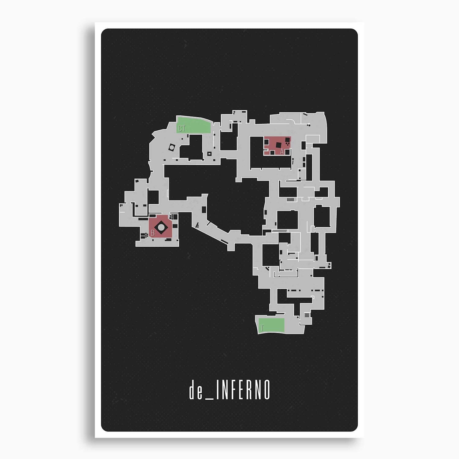 Amazon.com: CSGO - de_Inferno Map Poster; Gaming Poster : Handmade Products