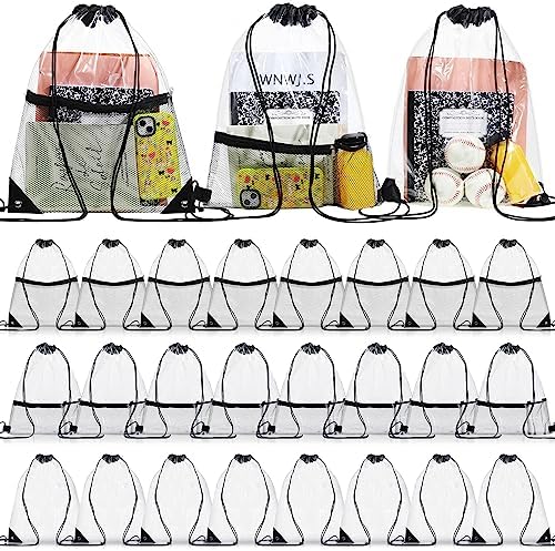 Amazon.com | Riakrum 15 Pieces PVC Clear Drawstring Bag Small ...