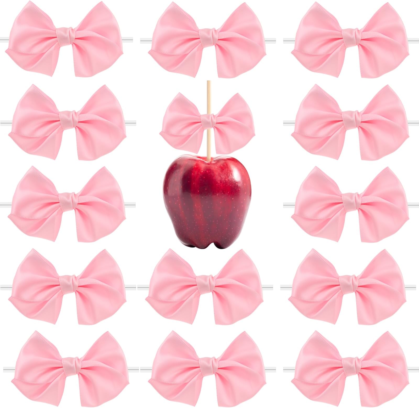 Amazon.com: 3.5 Inch Pink Satin Ribbon Bows, Twist Tie Bows, Wedding ...