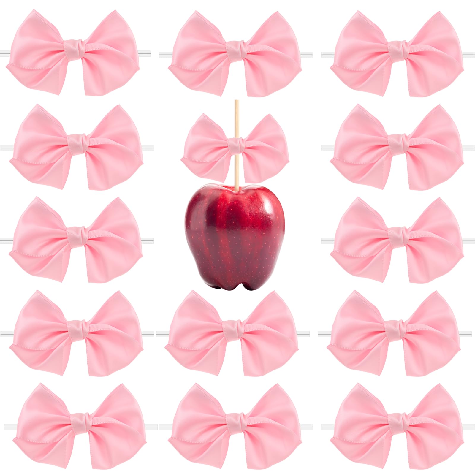 Amazon.com: 3.5 Inch Pink Satin Ribbon Bows, Twist Tie Bows, Wedding ...