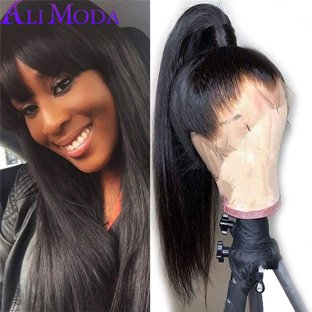 Amazon.com : Ali Moda Pre Plucked 360 Lace Front Wig Silky Straight ...