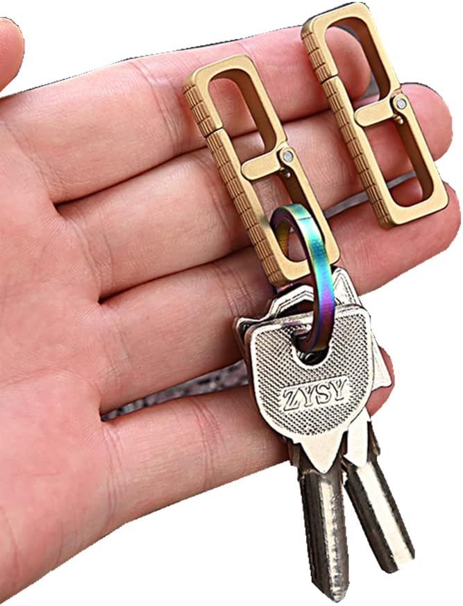 KUNSON Creative Design Mini Brass Locating Groove Keychain, Beautiful ...