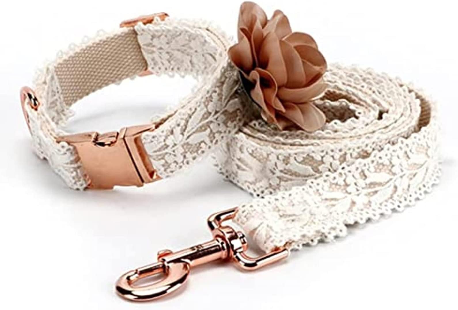 Amazon.com : Lace Dog Collar Set Fashion Flowers Puppy Cat Dog Collar ...