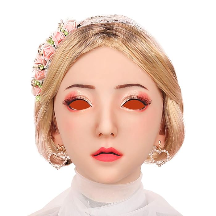 Buy Minaky Silicone Realistic Female Head Mask Handmade Face for ...