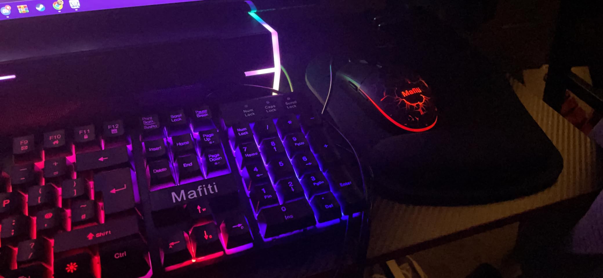Gaming Keyboard and Mouse Set,Mafiti RK101 7 Rainbow Backlit Keyboard ...