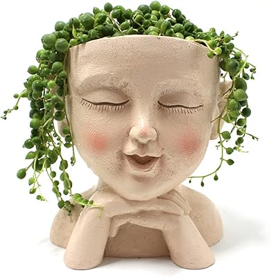 Amazon.com : ART & ARTIFACT Head Planters for Outdoor Plants Face ...