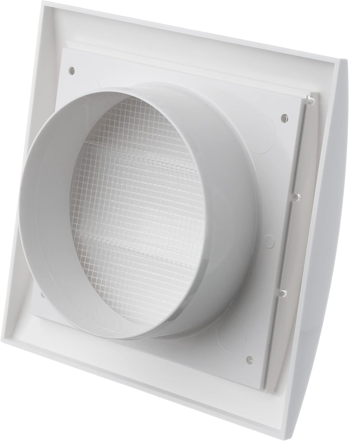 Ø 100mm / 4” White Plastic Ventilation Grille with Non-Return Gravity ...