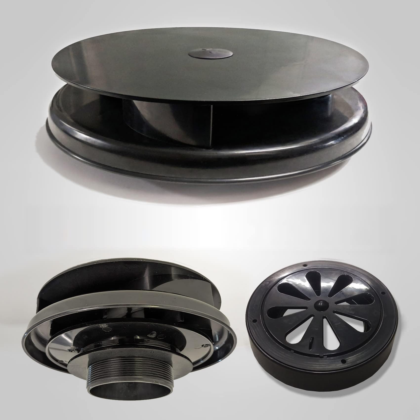 LOW PROFILE BLACK VAN ROOF AIR DUCT VENT VENTILATOR HORSEBOX CARAVAN ...