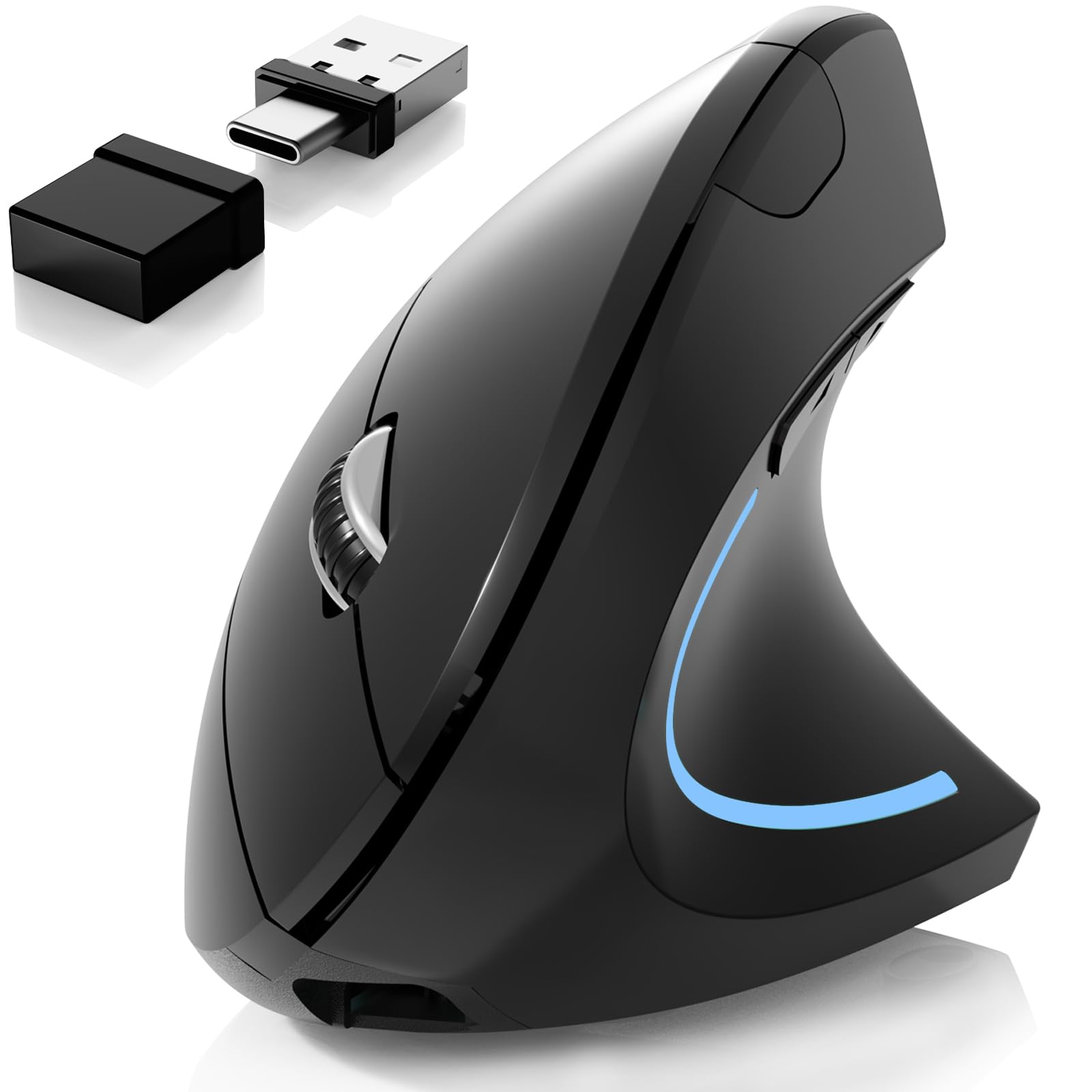Ev Wireless Ergonomic Vertical Mouse Rechargeable Laser Ergonomic