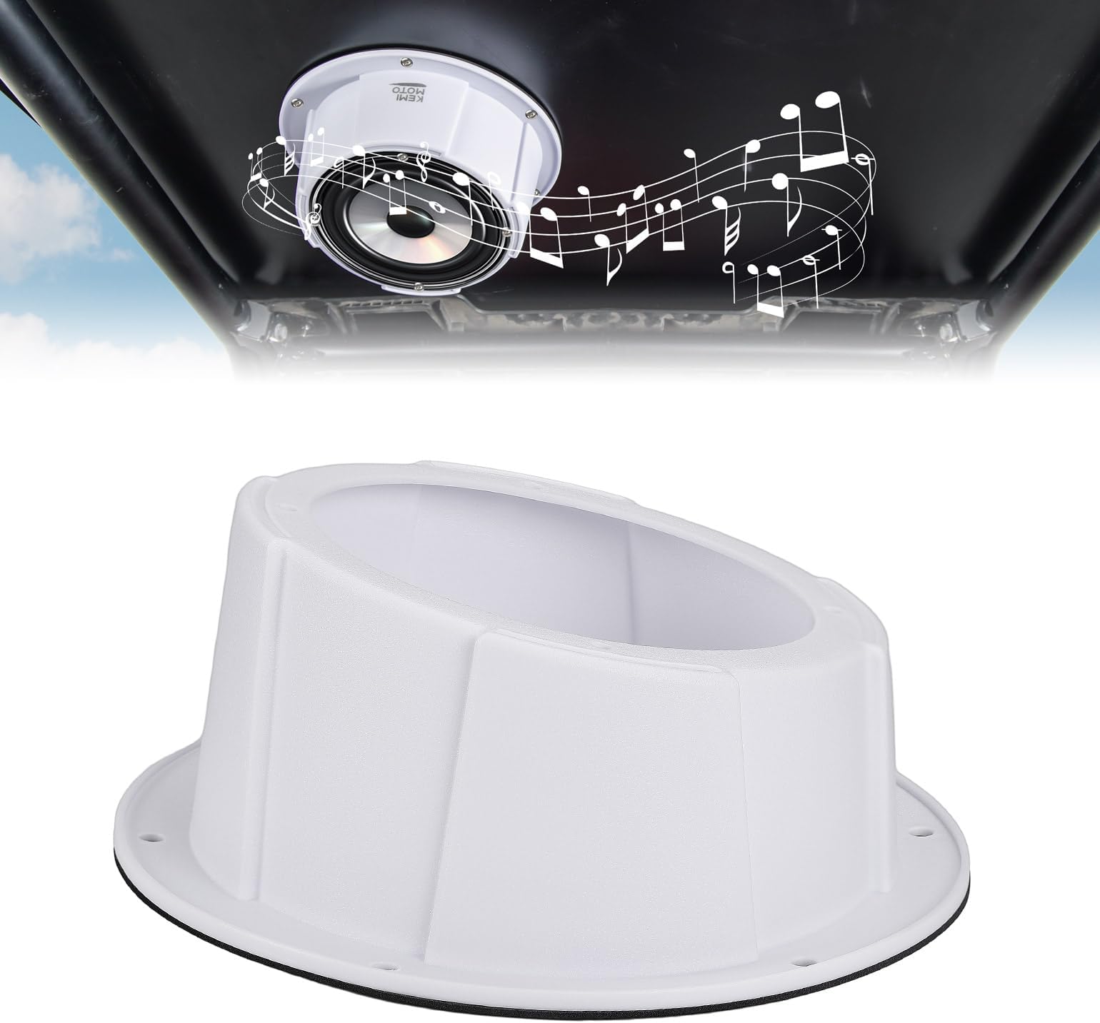 Amazon.com: KEMIMOTO 1PCS 6.5 Inch Marine Speaker Boxes, 6.5" White ...