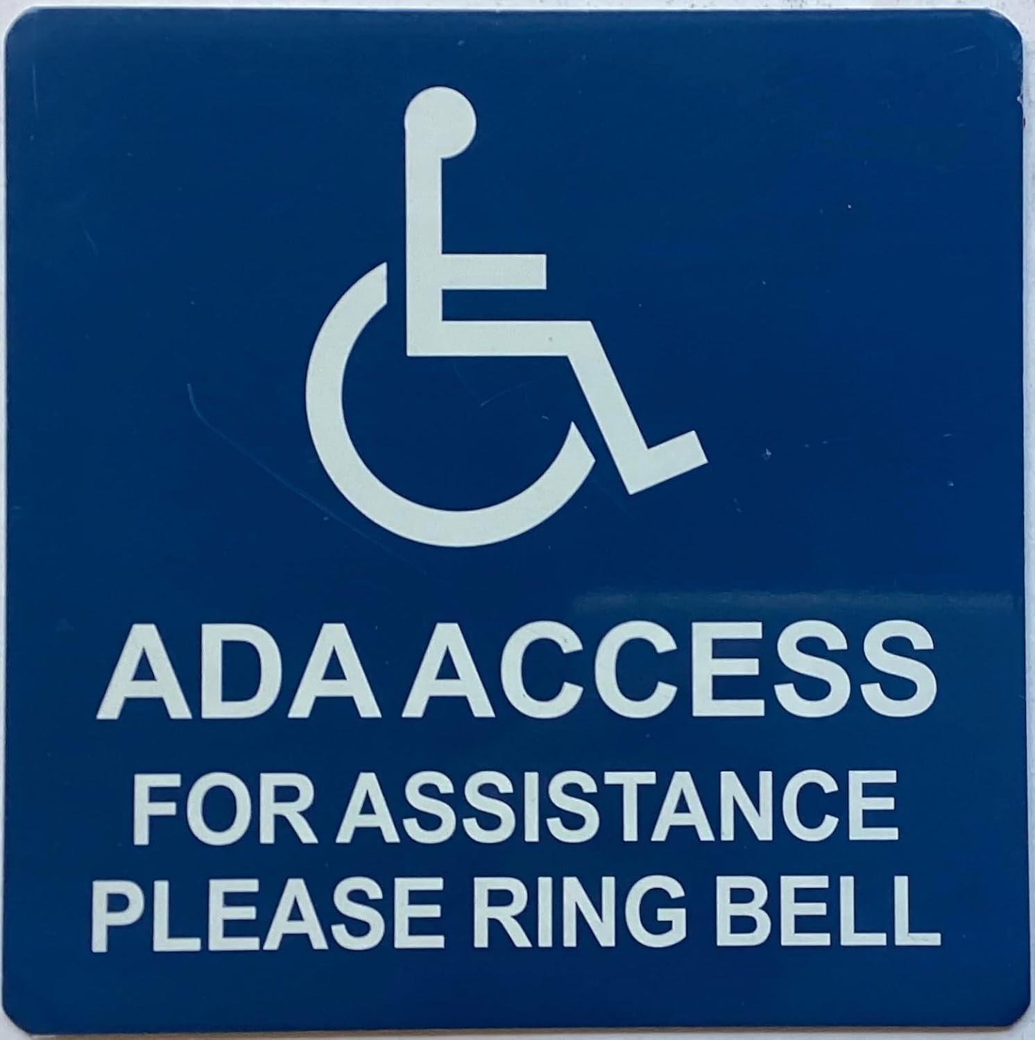 Amazon.com : ADA access ring bell for assistance sign (White/blue ...