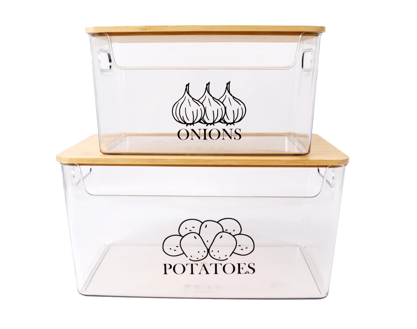 Amazon.com: Xbopetda Potato Onion Storage, Potato Bin with Bamboo Lid ...