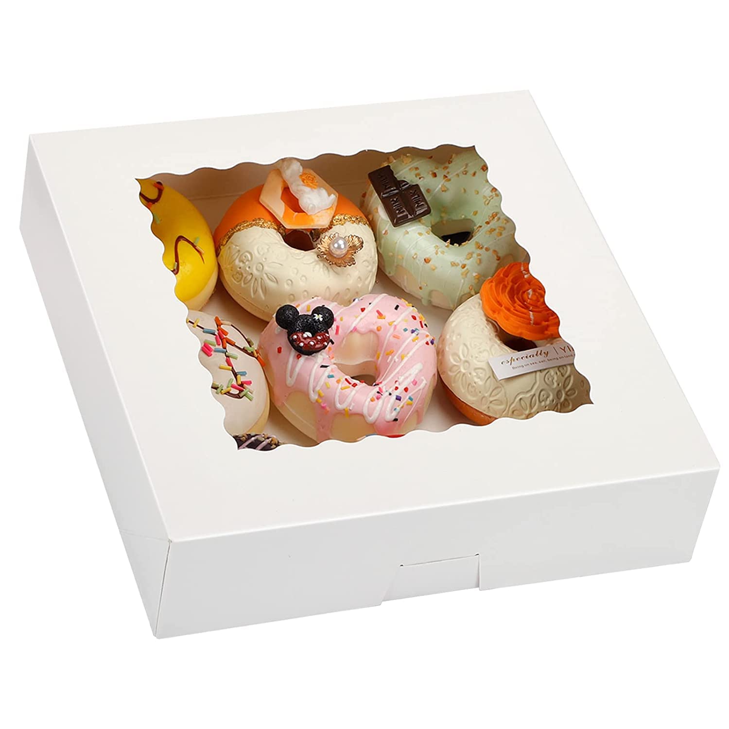 Glamifirsto 4 Brownie White Cake Boxes with Window Small Bakery Boxes ...