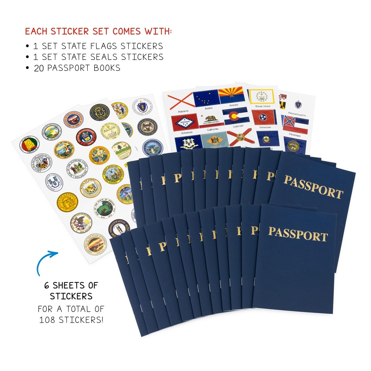 Snapklik.com : Hygloss 20 Blank Passport Books & Stickers - 4.25 X 5.5 ...