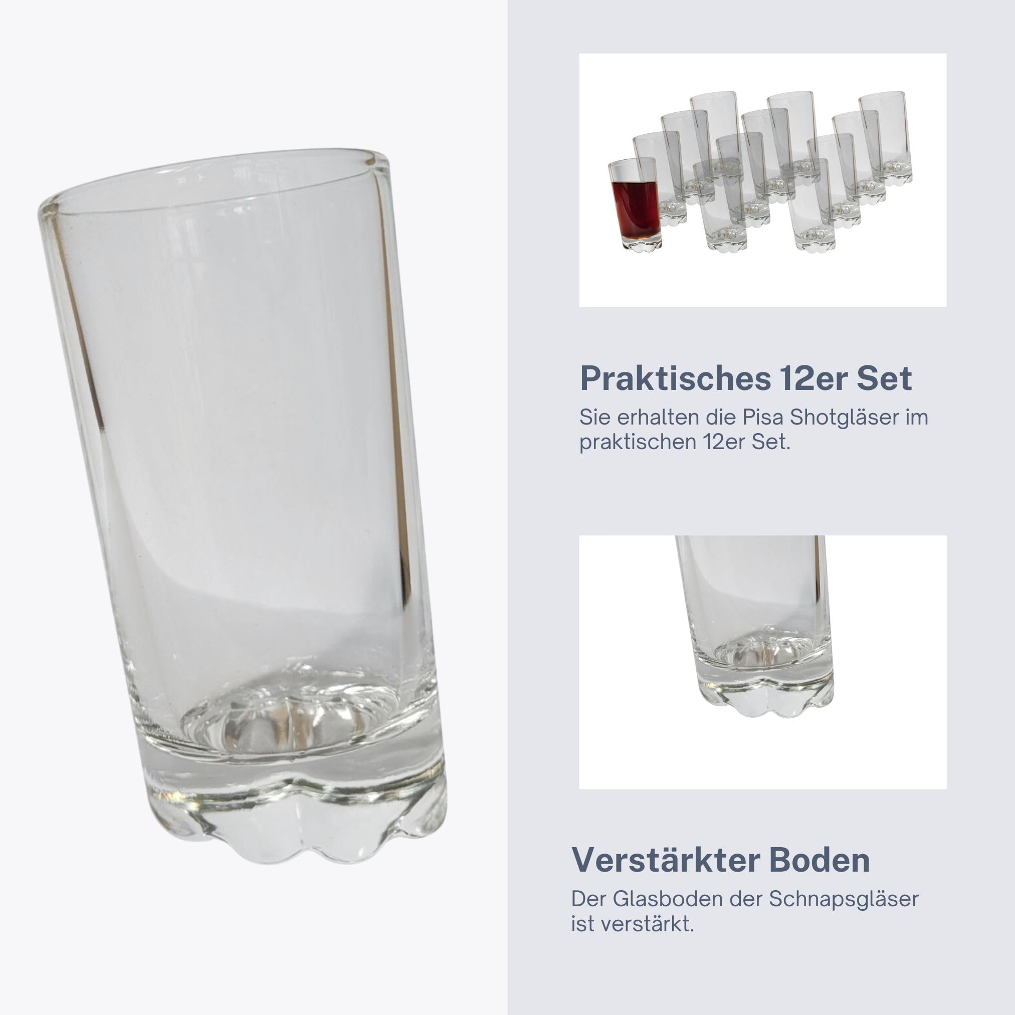 Provance 12 x Pisa Shot Glasses 50ml Tequila Schnapps Grain Grappa ...