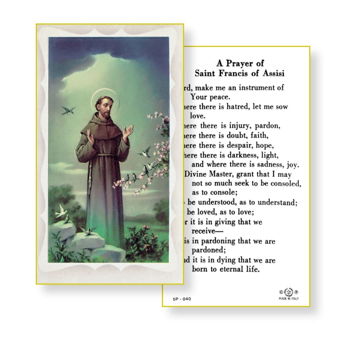 A Prayer Of Francis Of Assisi Cards Prayer Of Saint Francis Funeral